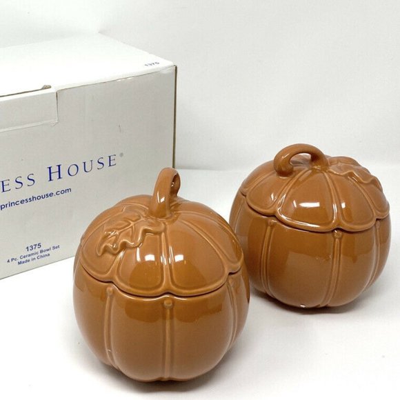 Princess House | Kitchen | Princess House Ceramic Pumpkin Bowl W Lids ...